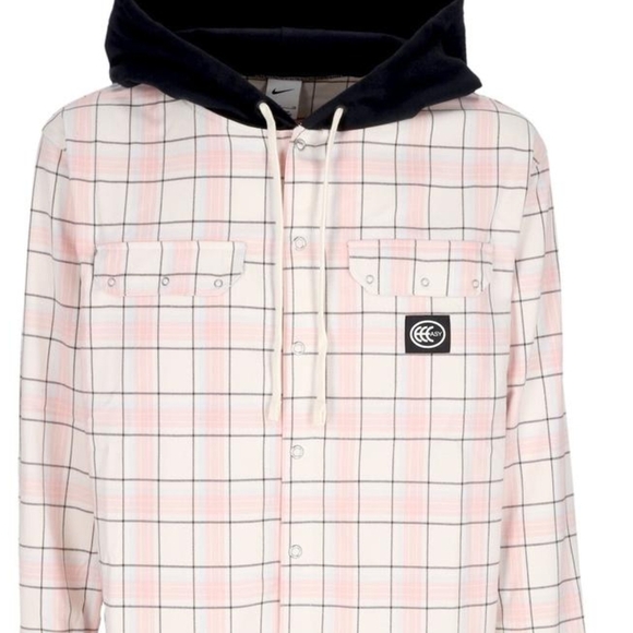 Nike | Shirts | Nike Pink And White Checkered Hoodie Shirt | Poshmark
